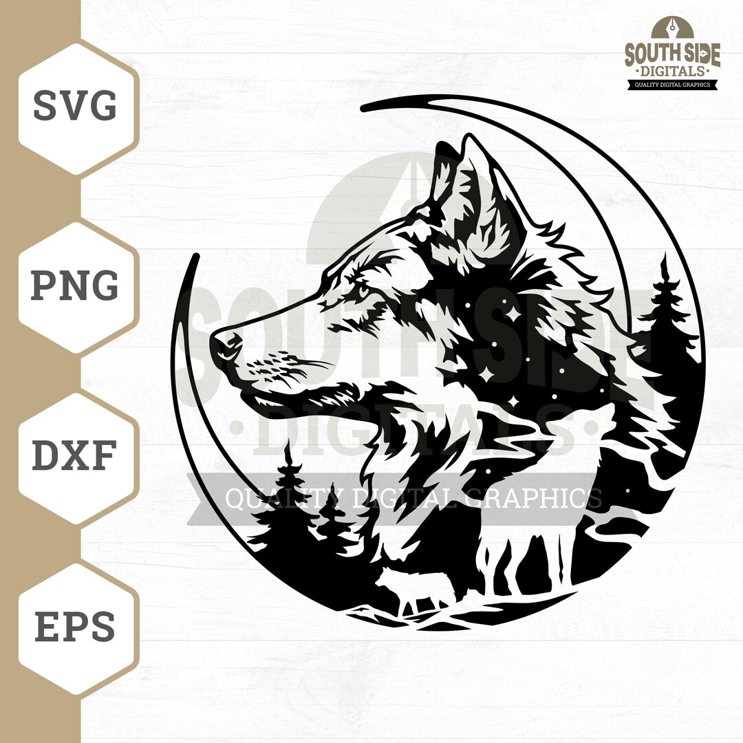 Howling Wolf SVG File, Wolf Howl Svg, Wild Wolf Svg, Mountain Wolf Svg ...