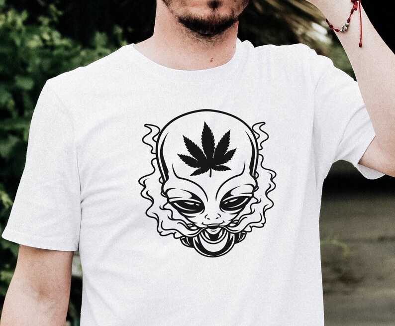 Smoking Alien SVG Files Cannabis Alieng Svg Smoking Joint | Etsy