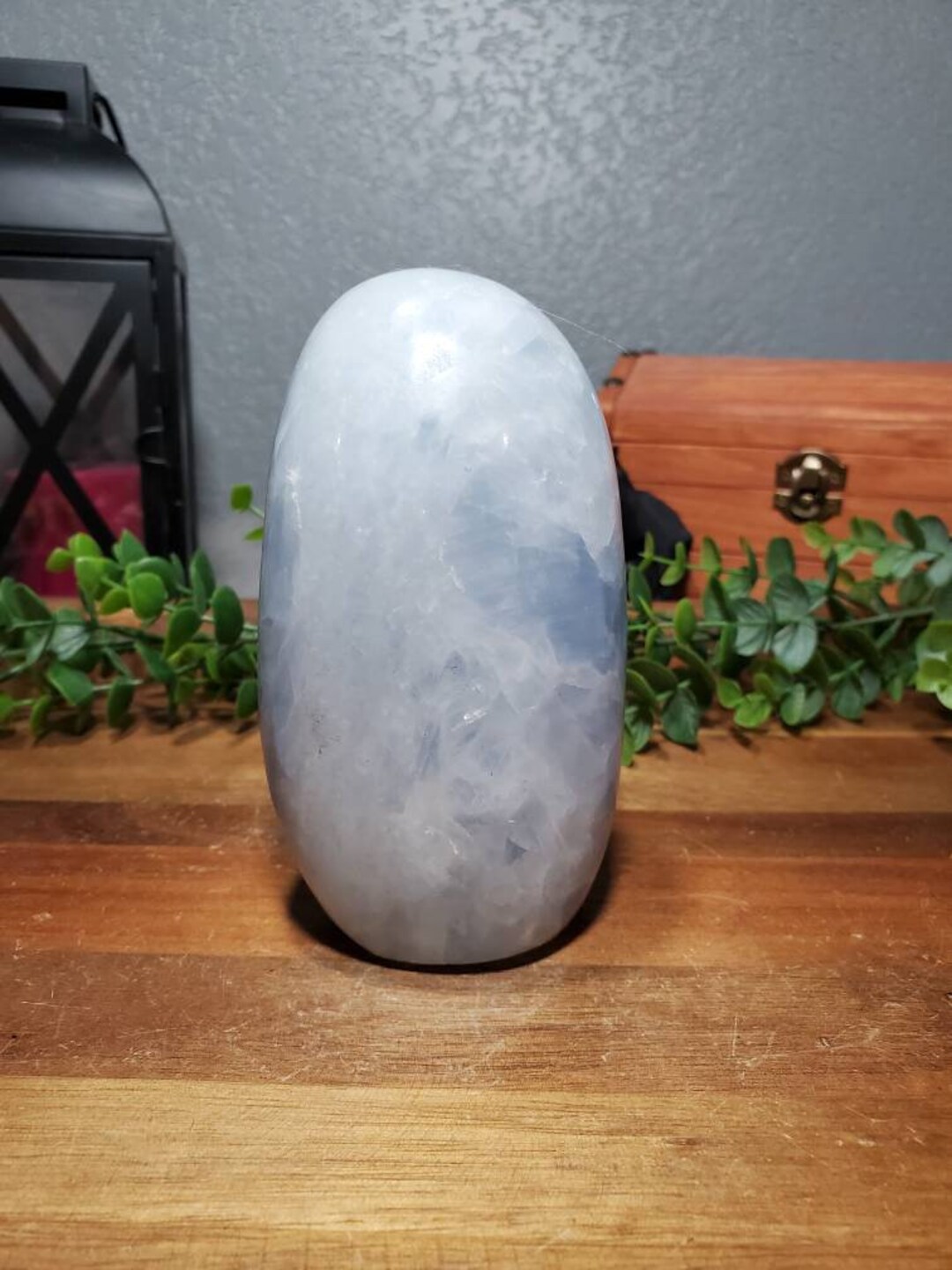Blue Calcite Polished Free Form Crystal | Healing Stone for Calming ...