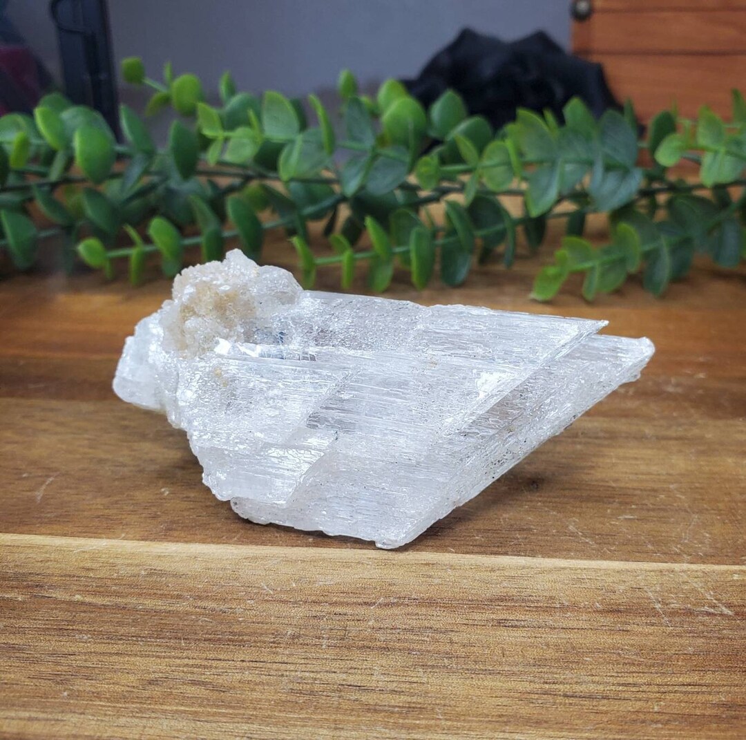 Natural Selenite Crystal Specimen With Blue Azurite Core - Etsy