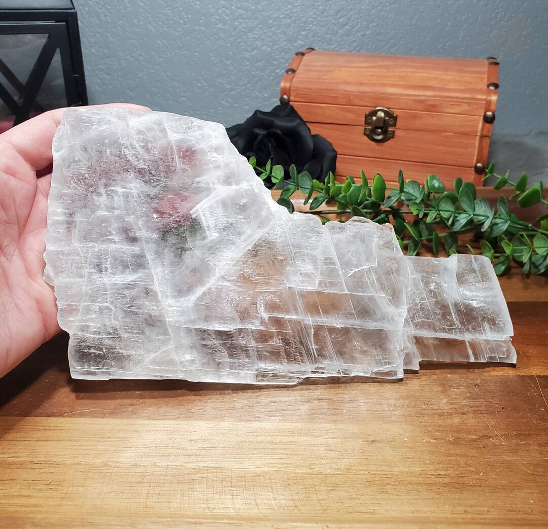 1.5LB Natural Selenite Crystal Slab From Temple of the Sun, Utah - Etsy