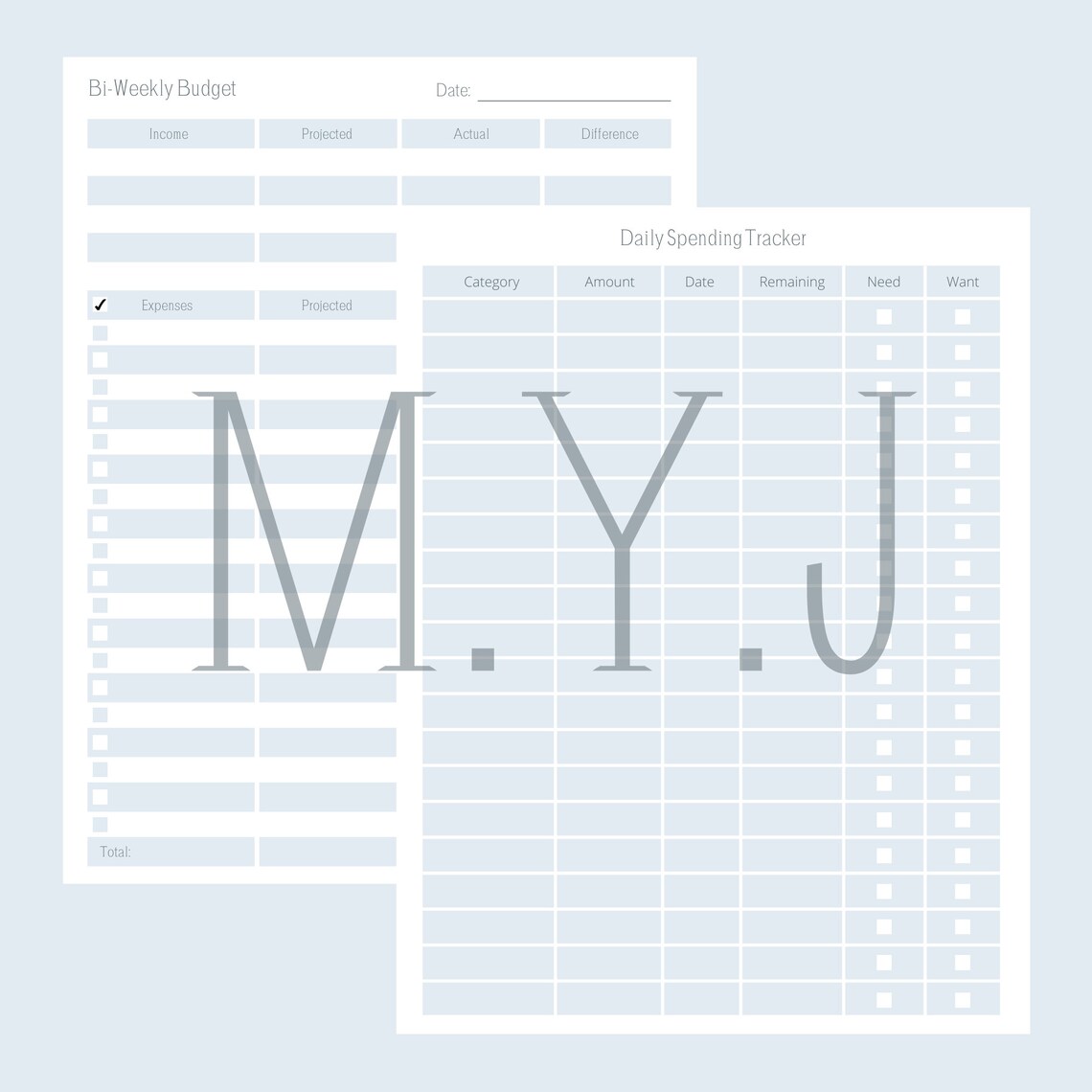 Printable Financial Planner Inserts PDF, A5 A4 US Letter 8.5x11 Half ...