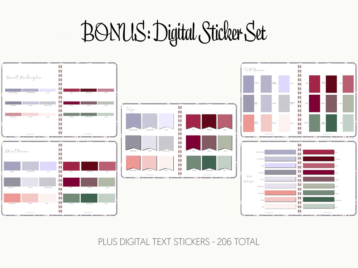 Onenote Planner & Journal Templates Digital Sticker Set | Etsy