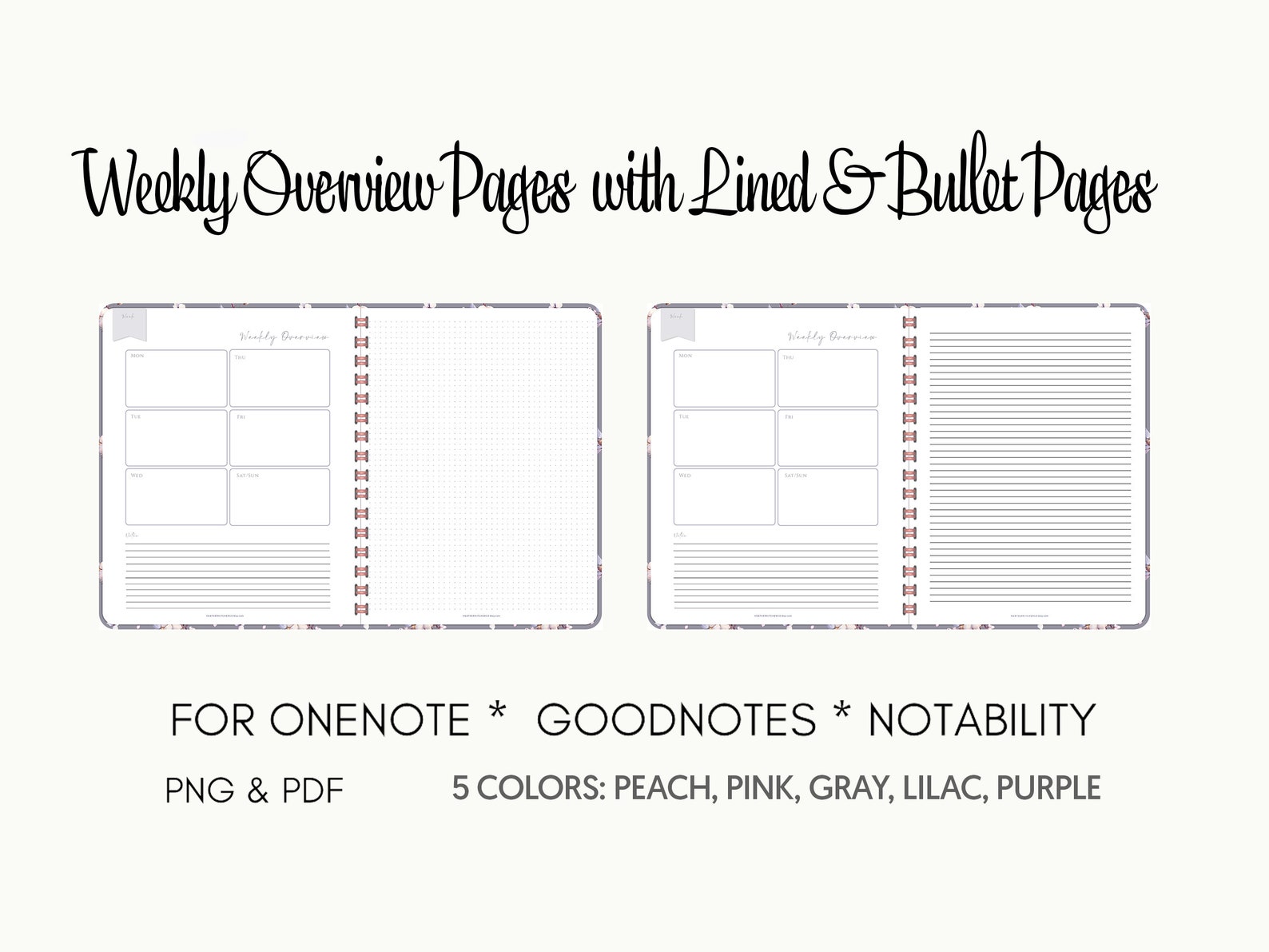 Onenote Planner & Journal Templates Digital Sticker Set | Etsy
