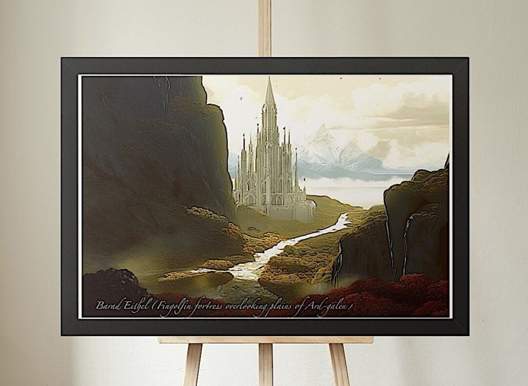 Barad Eithel, Beleriand Framed Poster Silmarillion Inspired, Tolkien ...