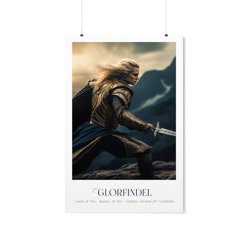 Glorfindel Travel Poster - Silmarillion Inspired, Tolkien Fan, Middle Earth Art, Lord of the ...