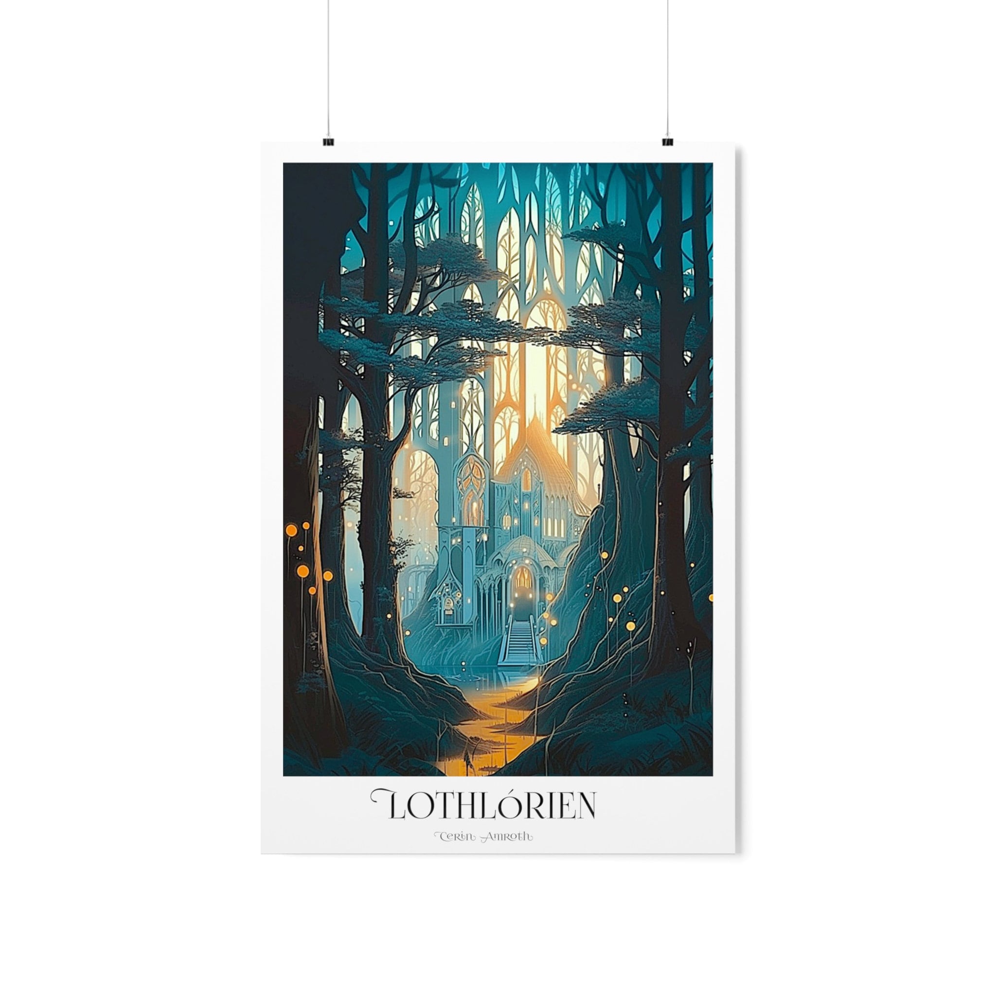 Lothlorien Travel Poster - Silmarillion Inspired, Lord of the Rings ...
