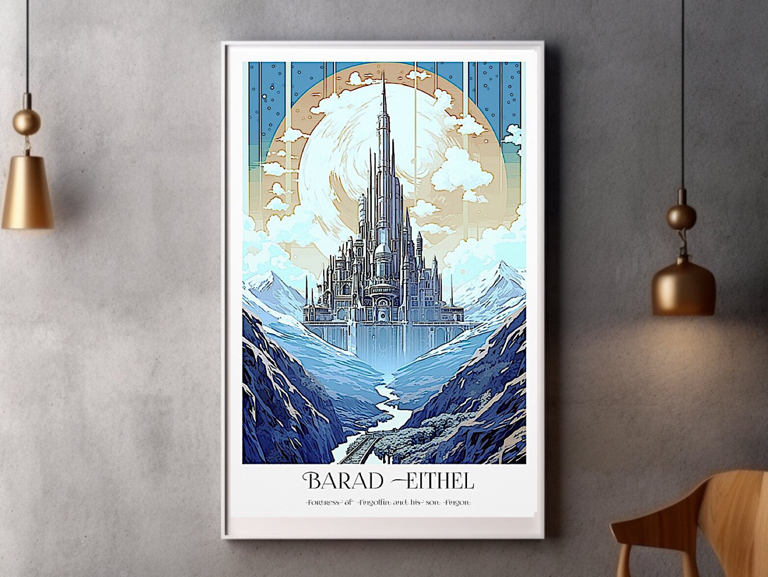 Barad Eithel Fantasy Poster for Tolkien Fan Silmarillion Art Lord of ...