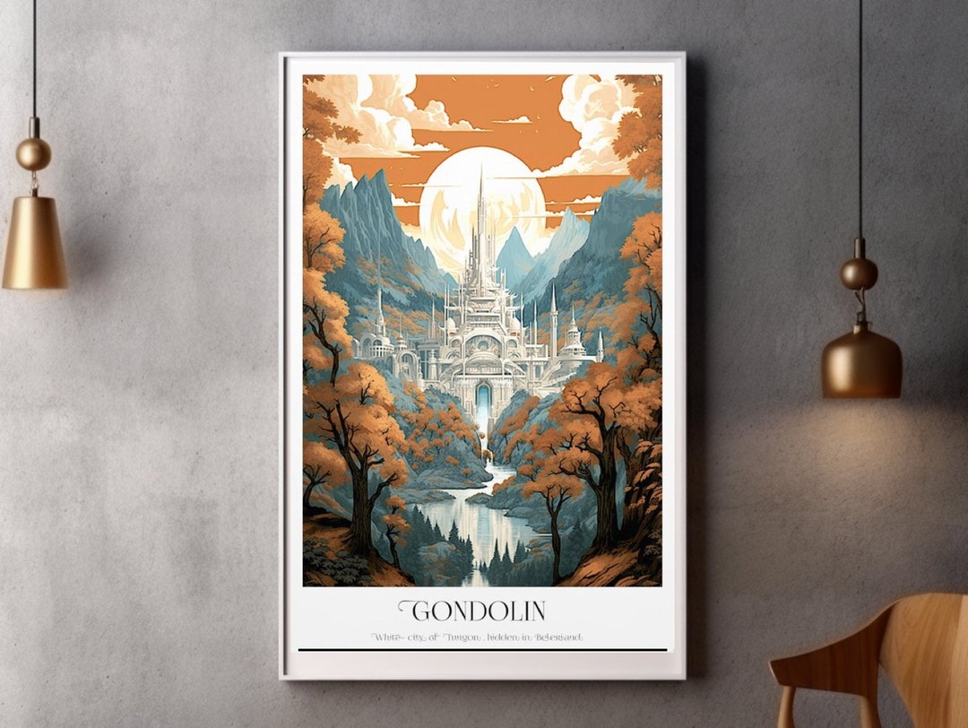 Gondolin Travel Poster: Silmarillion Middle Earth Landscape Art - Etsy
