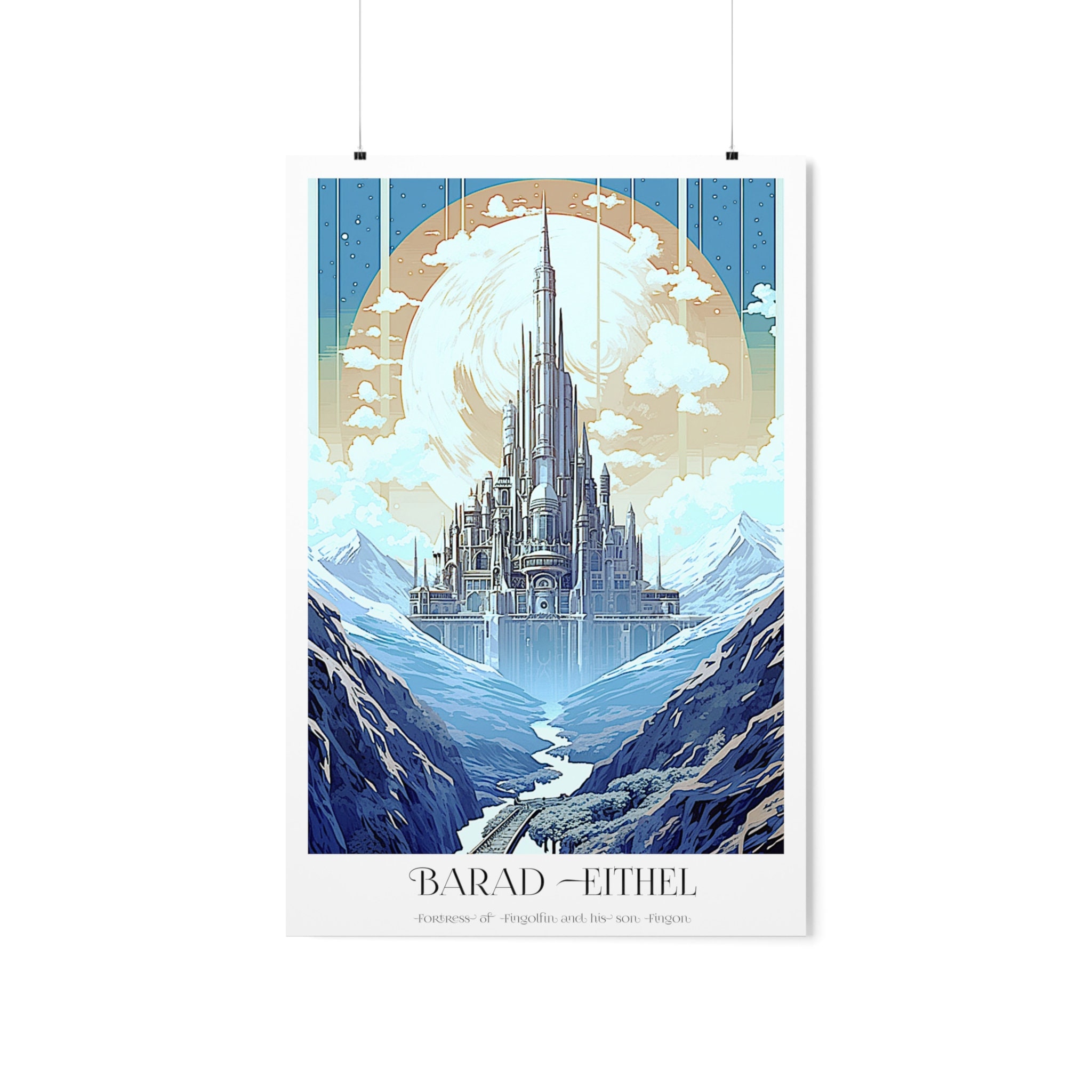Barad Eithel Fantasy Poster for Tolkien Fan Silmarillion Art Lord of ...