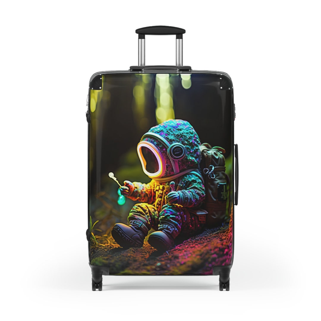 Colourful Neon Suitcase | Space Moon Inspired | Custom Suitcase ...