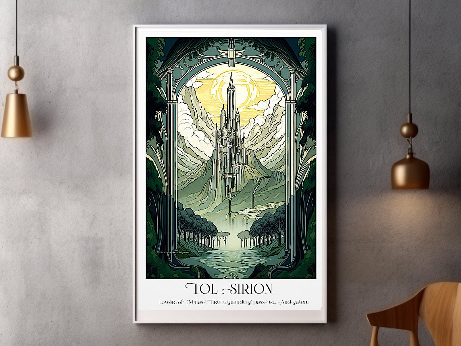 Tol Sirion Fantasy Poster for Tolkien Fan Silmarillion Art Lord of the ...