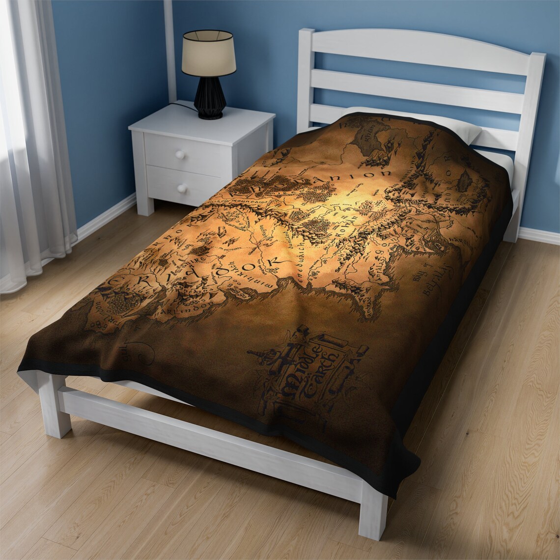 Middle Earth Map Blanket - Lord of the Rings Novel, Hobbit Gift ...