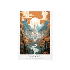 Gondolin Travel Poster: Silmarillion Middle Earth Landscape Art - Etsy