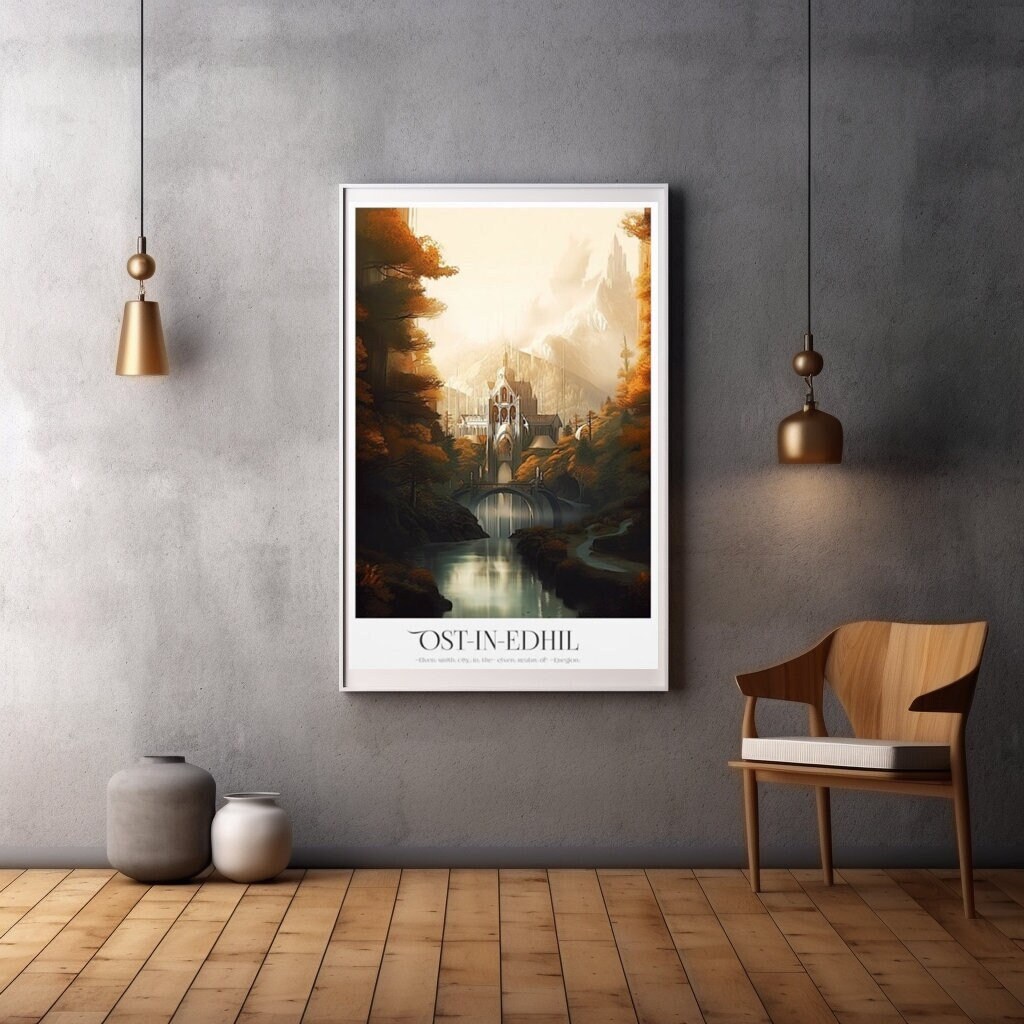 Ost-in-edhil Travel Poster Silmarillion Inspired, Lord of the Rings ...