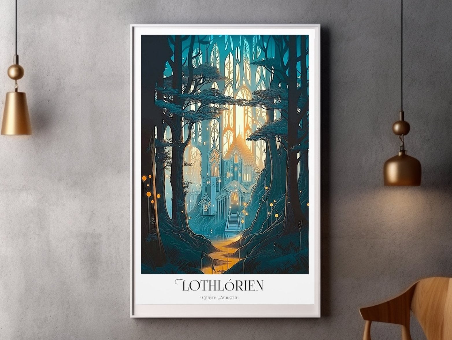 Lothlorien Travel Poster - Silmarillion Inspired, Lord of the Rings ...