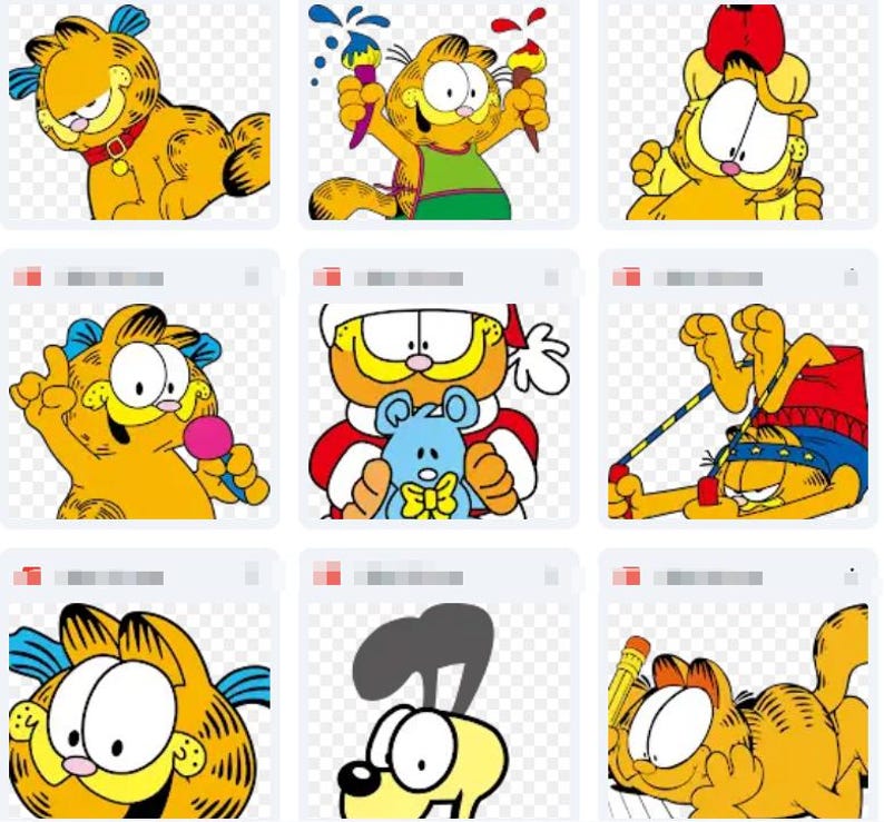 INSTANT DOWNLOAD I Garfield Cute Cat, PNG, Cartoon Clipart, Digital - Etsy