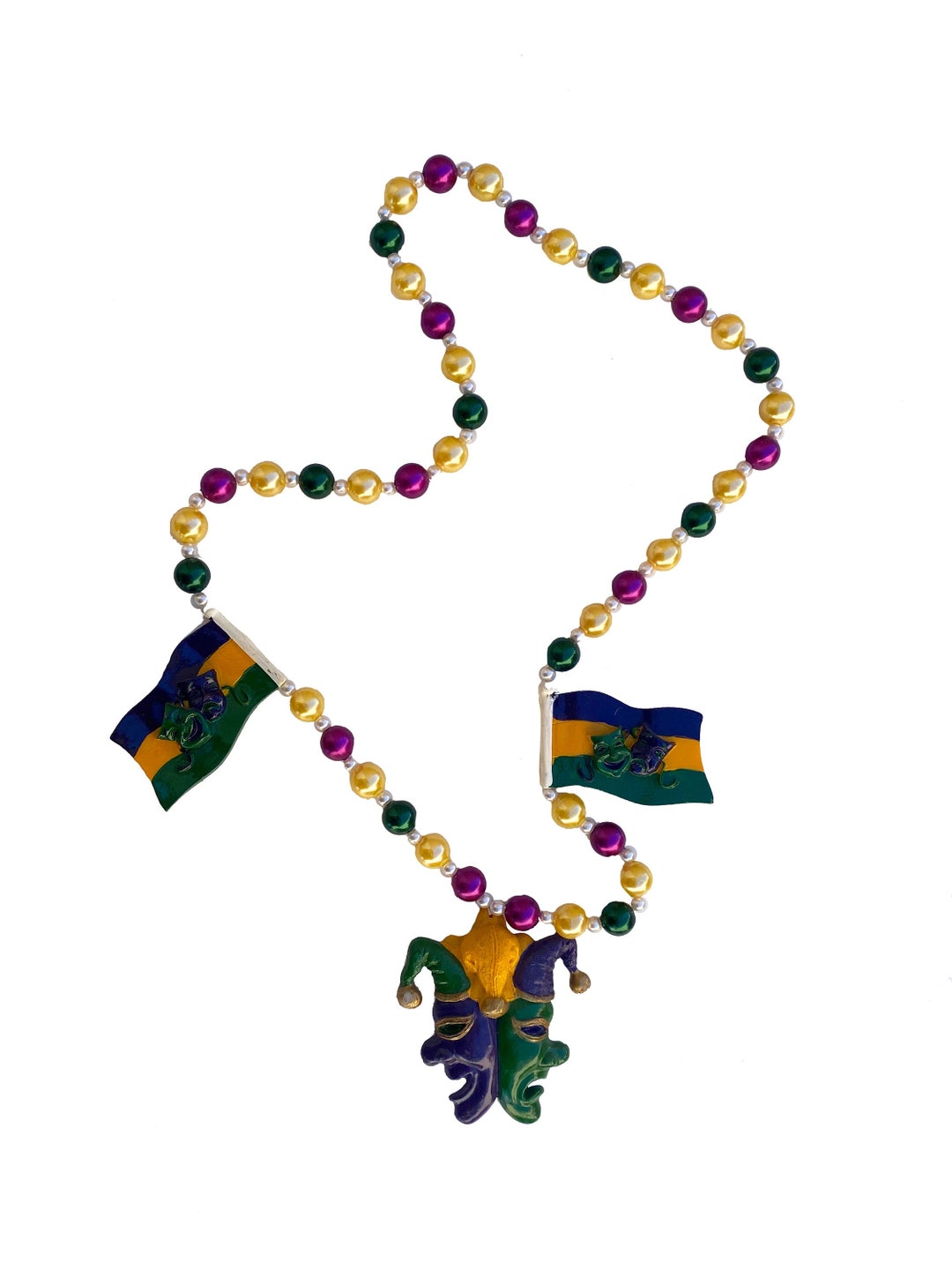 Jester Flag Trio on Purple Green Gold Specialty Beads - Etsy