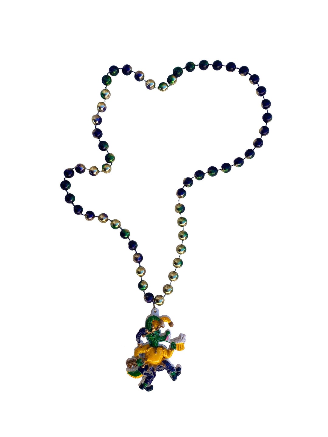 Jester Alligator Medallion on Purple, Green, and Gold Specialty Bead - Etsy