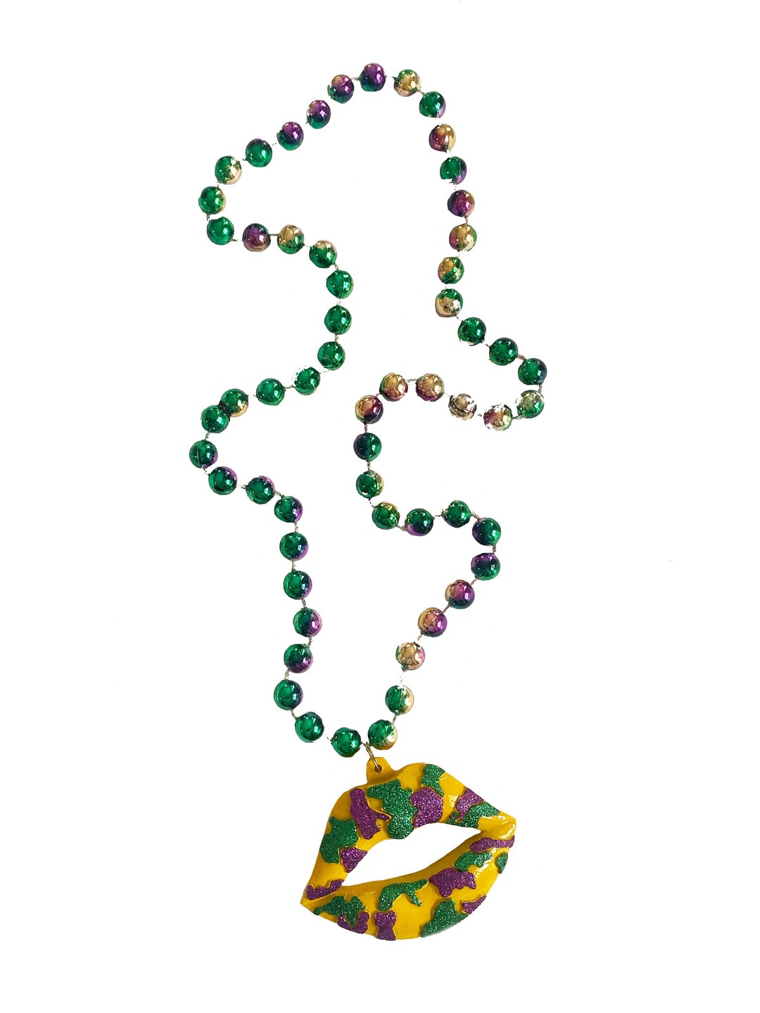 Camouflage Glitter Lips on Purple Green Gold Specialty Beads - Etsy