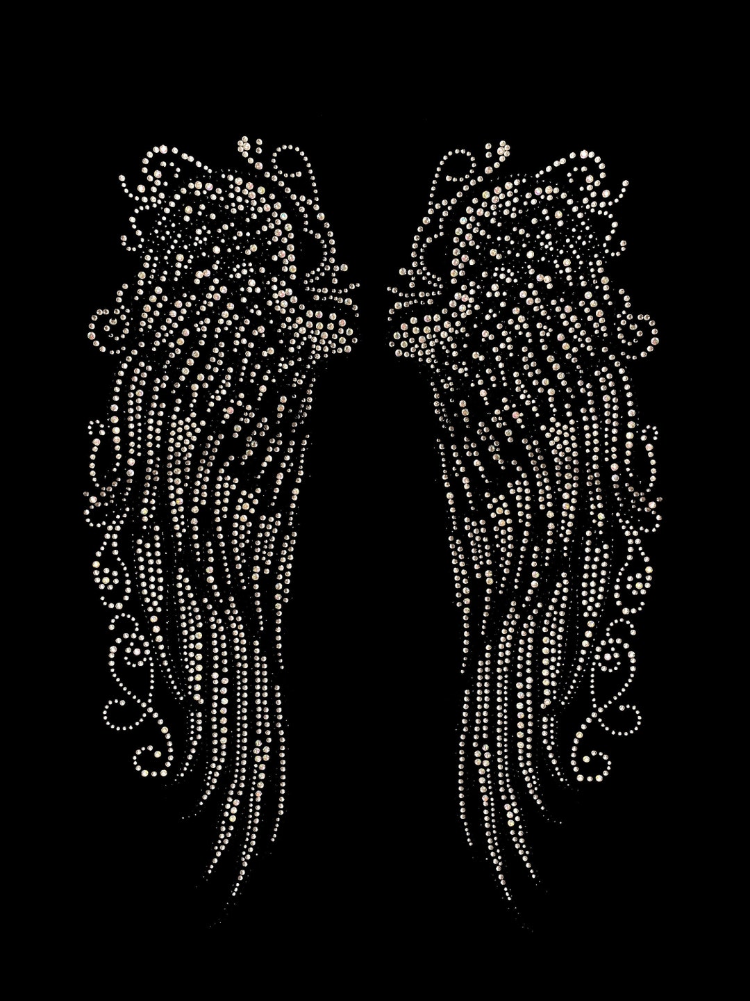 Angel Wings Rhinestone Fitted V-neck T-shirt - Etsy