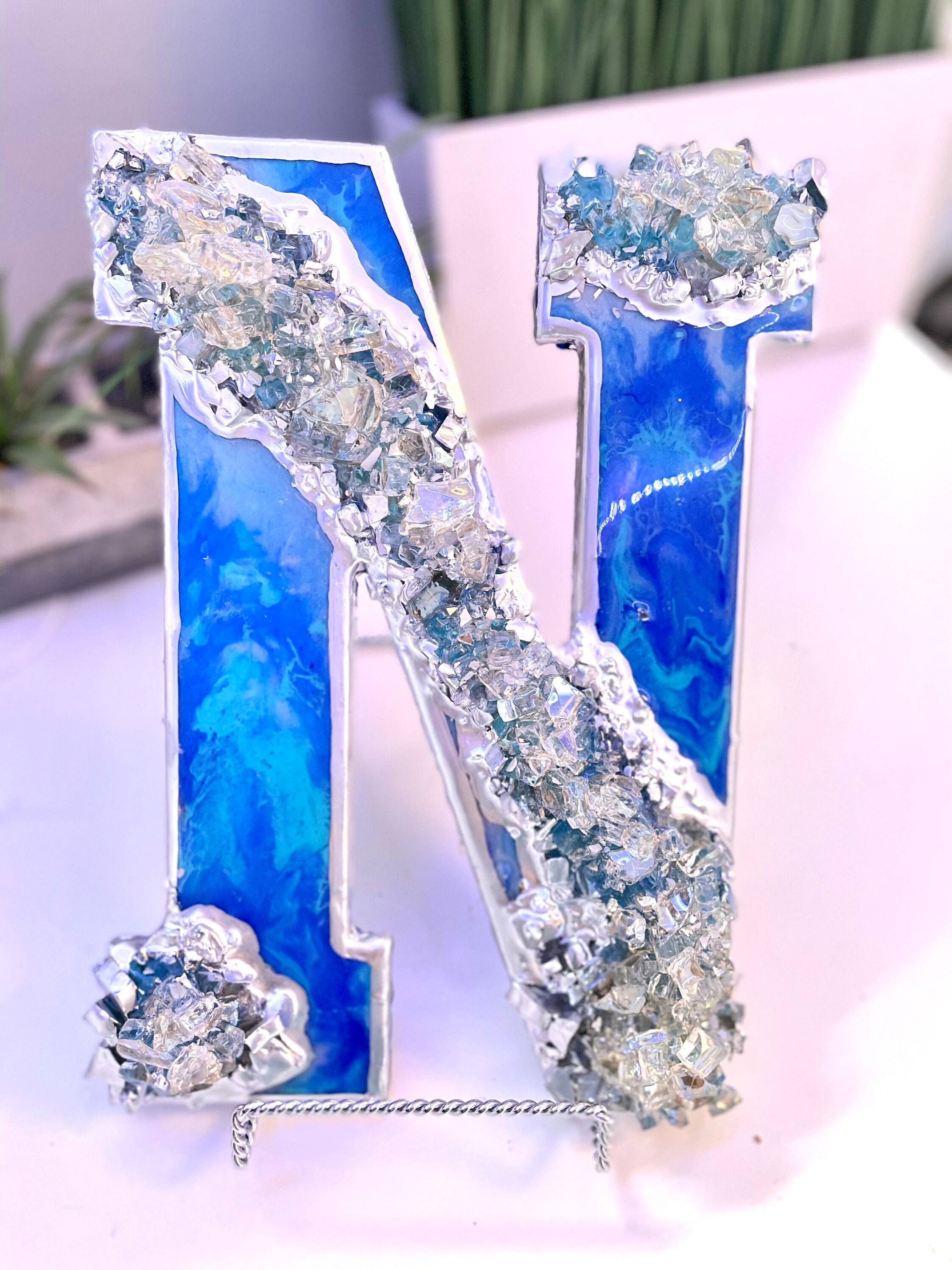 Large Geode Resin Letters Initials Custom Personalized Galaxy Wall Art ...