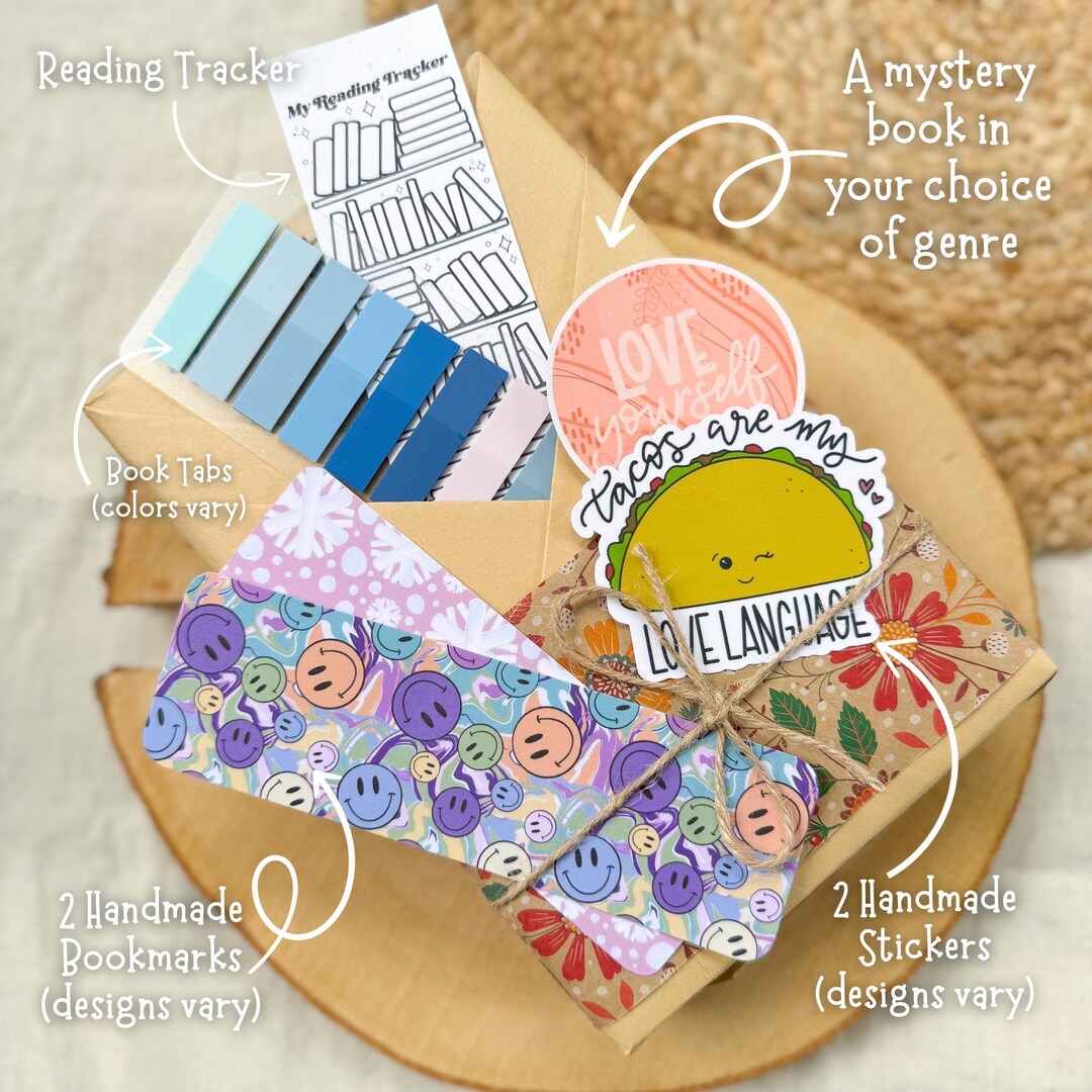 Blind Date With A Book Gift Set With Handmade Bookmarks & Stickers for ...