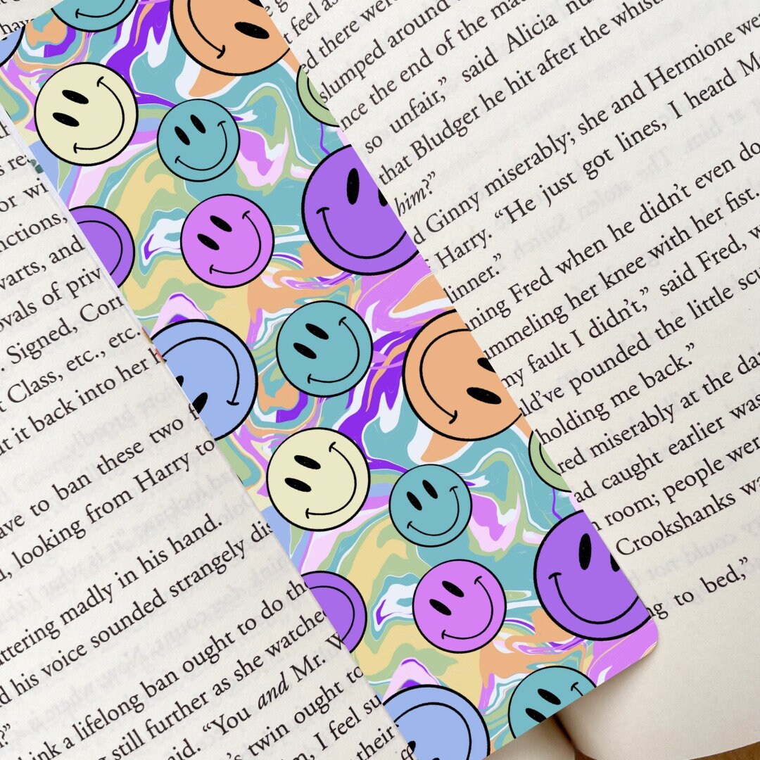 Retro Smiley Face Cute Bookmark Laminated Bookmark 2000s Nostalgia 90s ...