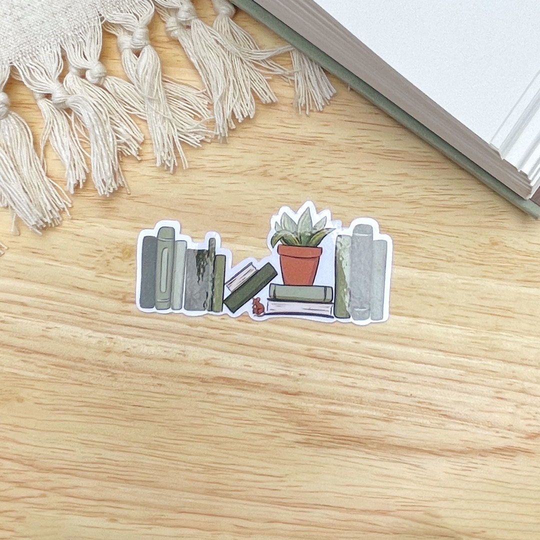 Cute Bookshelf Sticker Light Academia Reading Sticker Bookish Stickerss ...