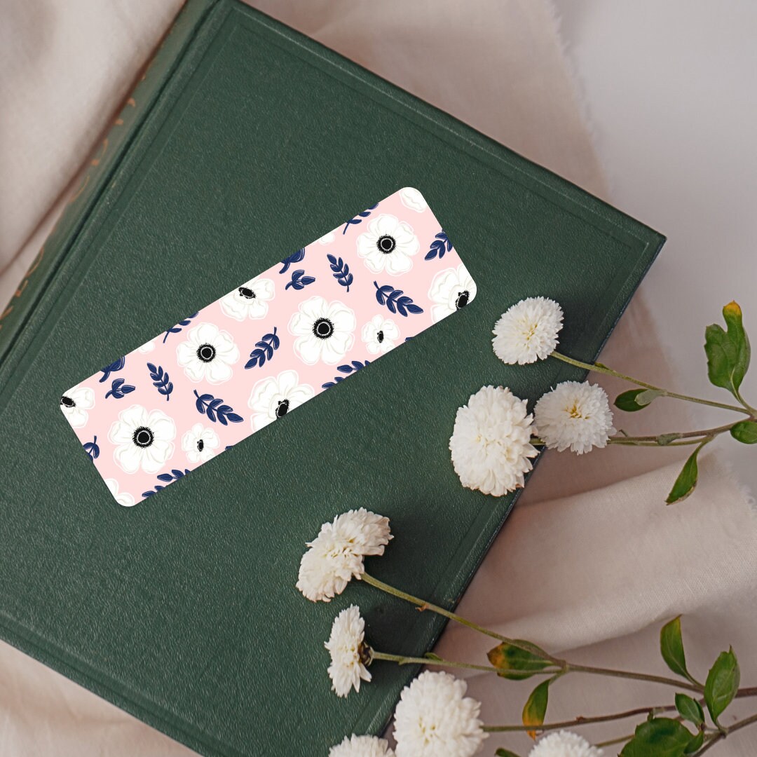Anemone Flower Pink Bookmark Laminated Bookmark Flower Bookmark Cute ...