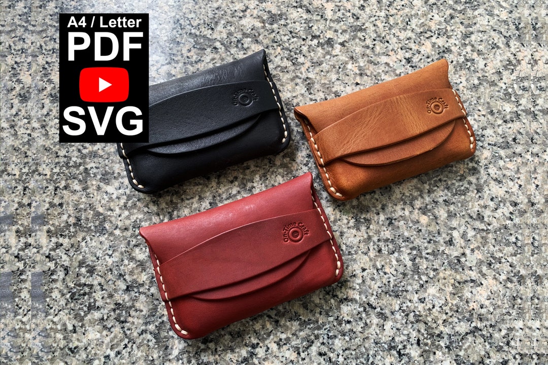 Leather Card Wallet Card Holder PDF Pattern Template SVG File - Etsy