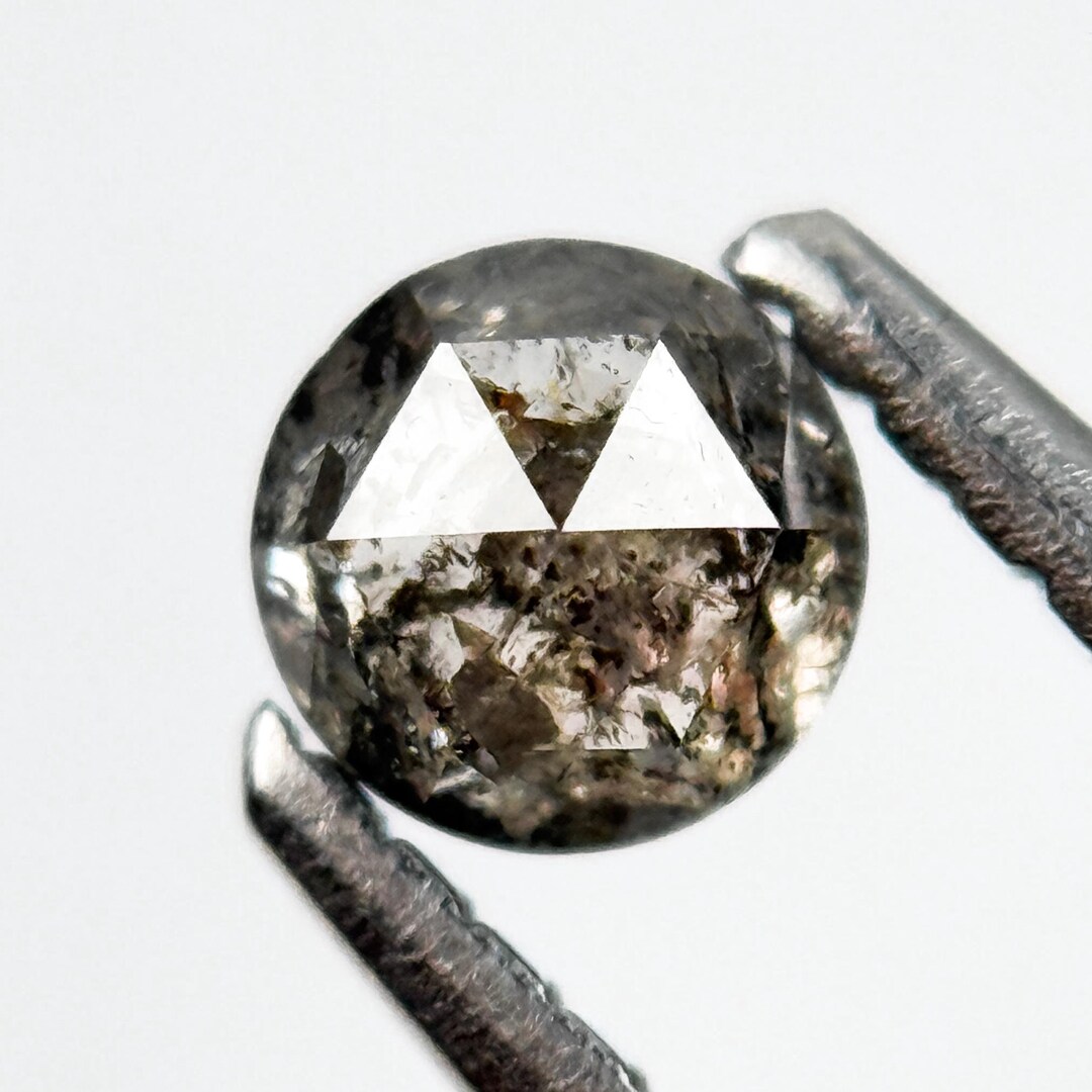 0.34 Ct Salt and Pepper Round Shape Galaxy Diamond, Nature Inspire Star ...