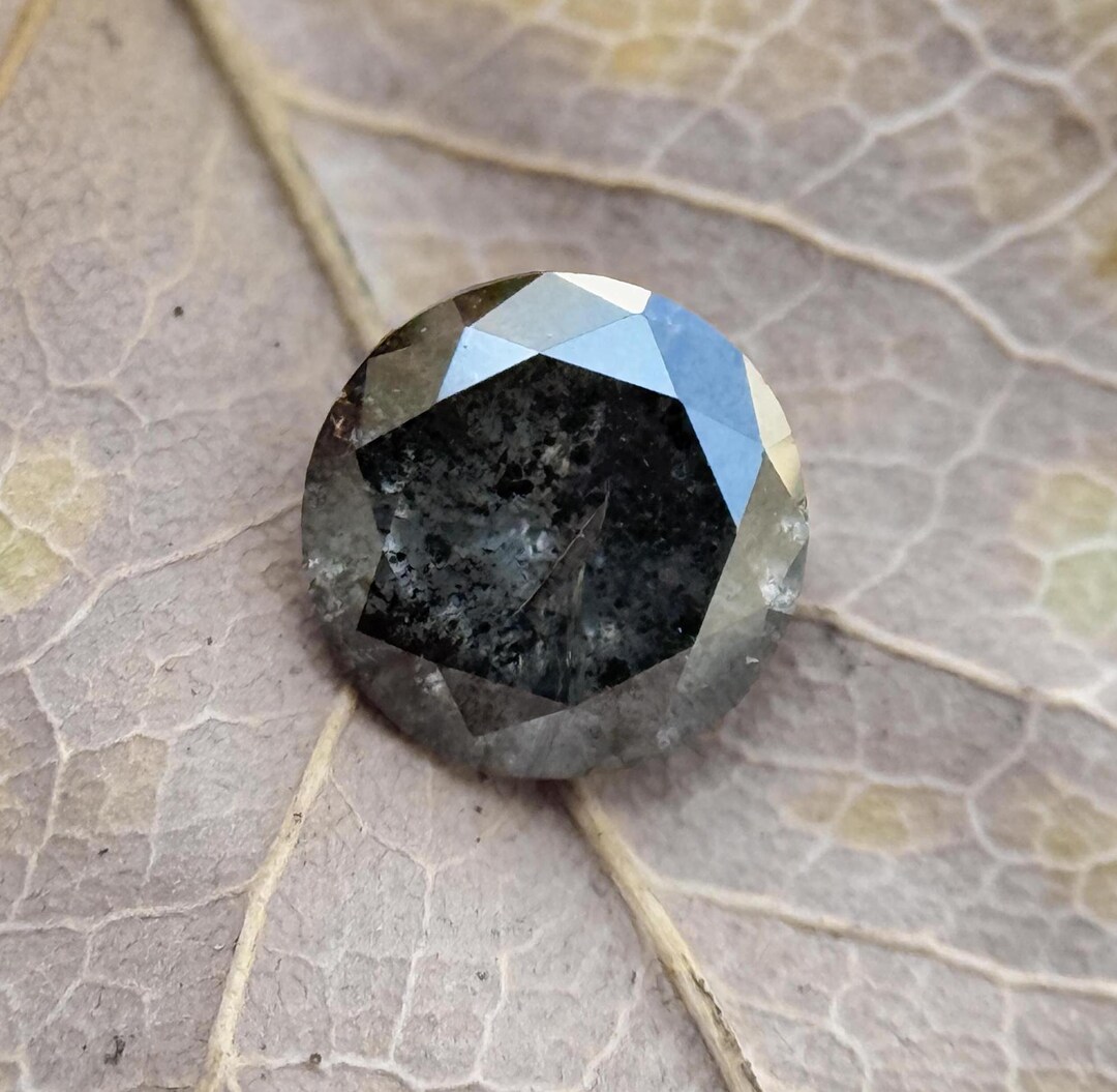 Natural Celestial Grey Black Round Diamond , Round Salt and Pepper ...