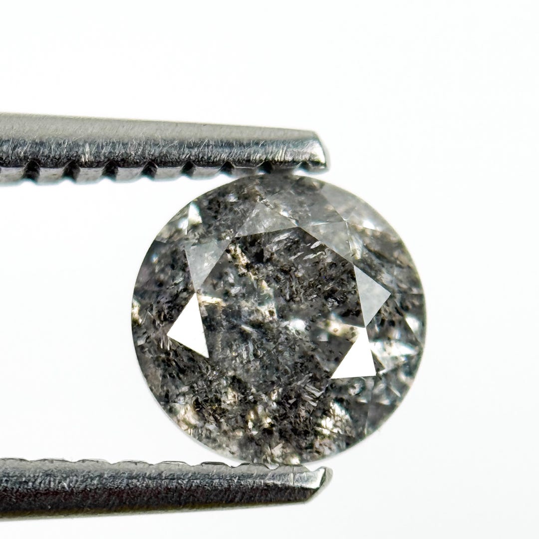 6 MM Grey Salt and Pepper Diamond for Celestial Engagement Promise Ring ...