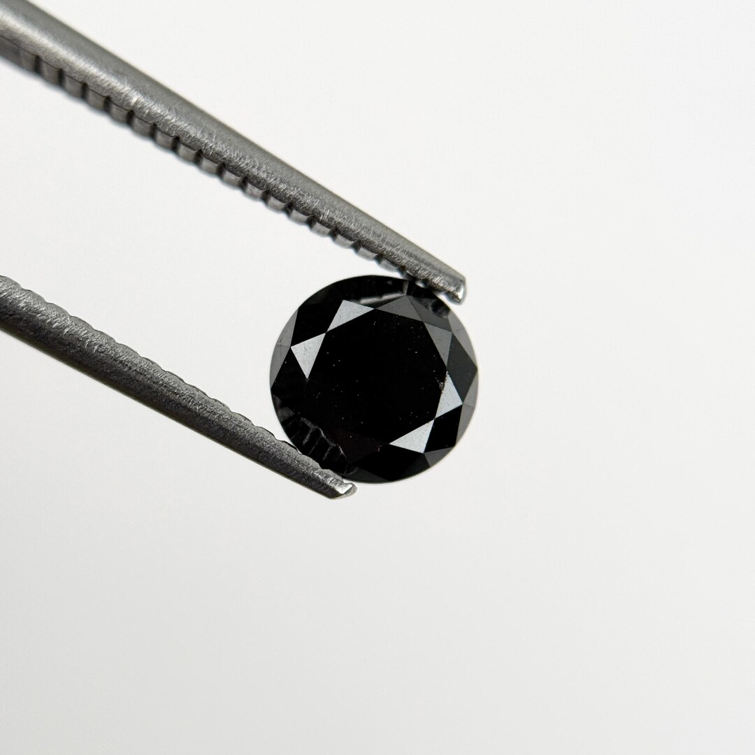 1.47 Ct Round Brilliant Cut Black Diamond, AAA Top Quality Fancy Black ...