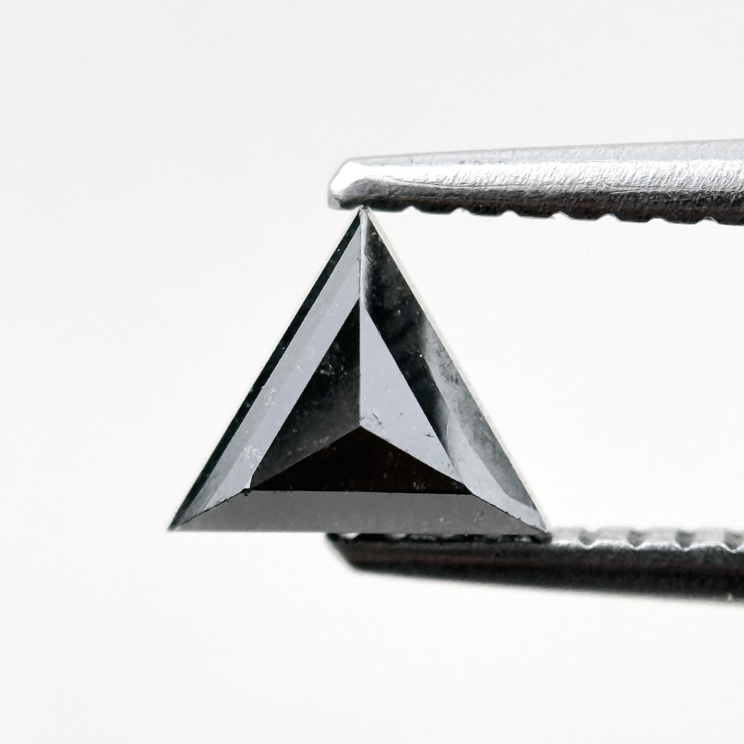 0.59 CT Natural Black Triangle Rose Cut Diamond, Celestial Grey ...