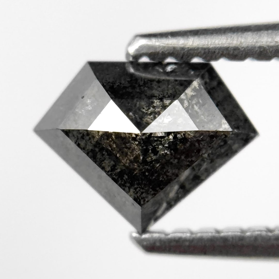0.92 Ct Salt and Pepper Pentagon Shape Diamond Loose, Natural Fancy ...