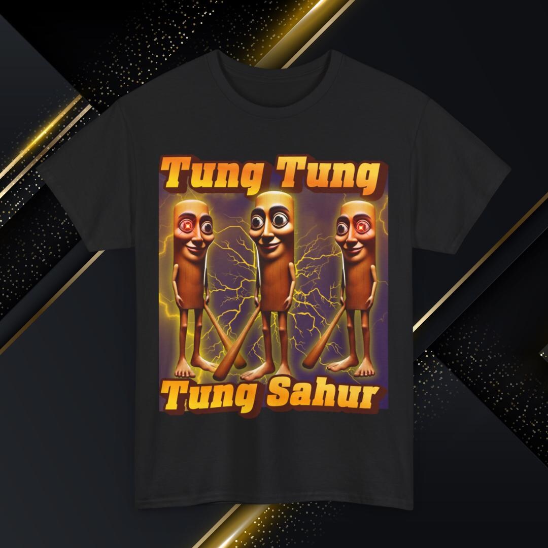 Tung Tung Tung Sahur Funny Baseball Bat Meme T-shirt, Italian Brainrot ...