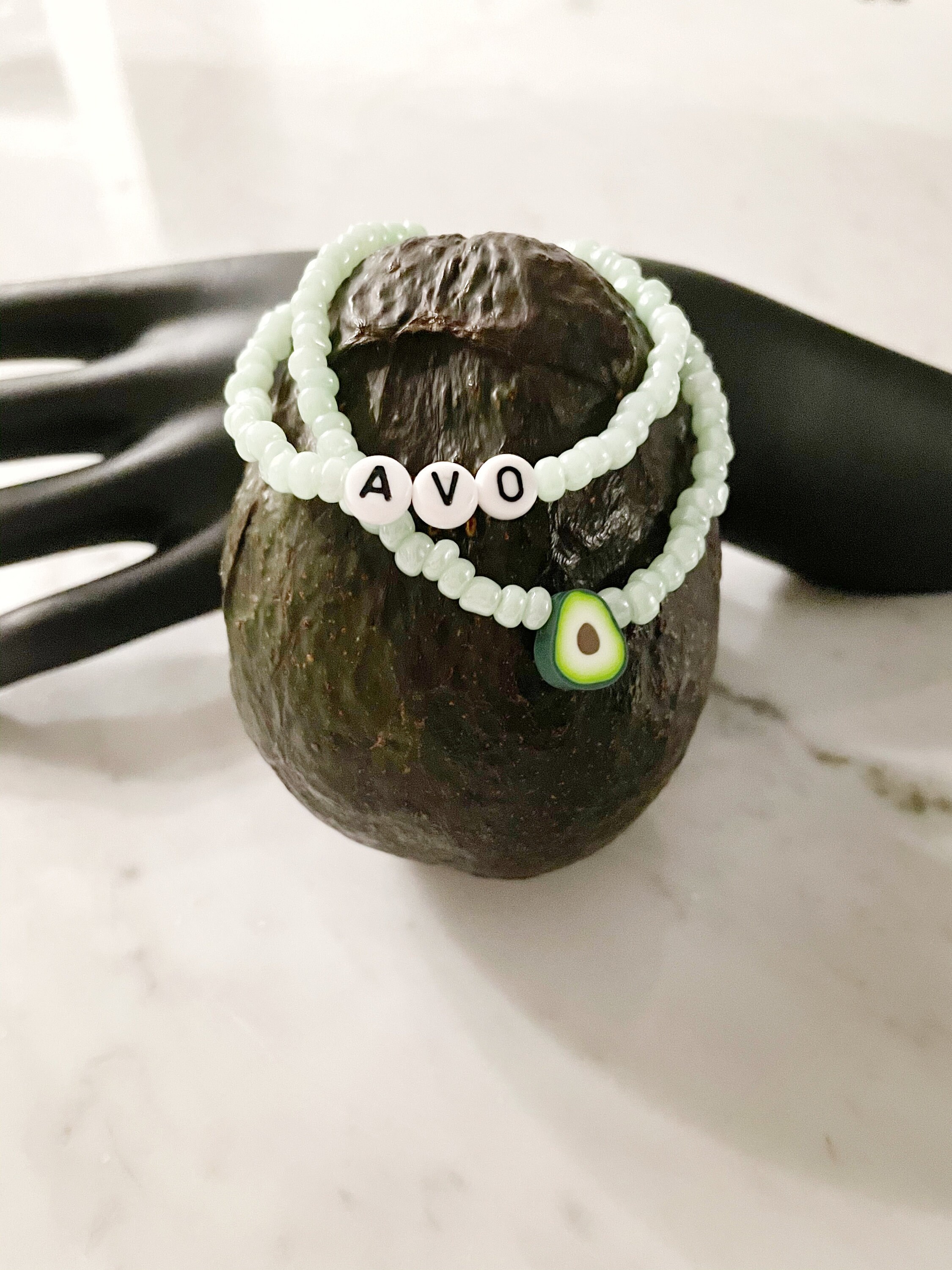 Beaded Avocado Bracelet Set | Avocado Jewelry | Avocado Gift | Avocado ...