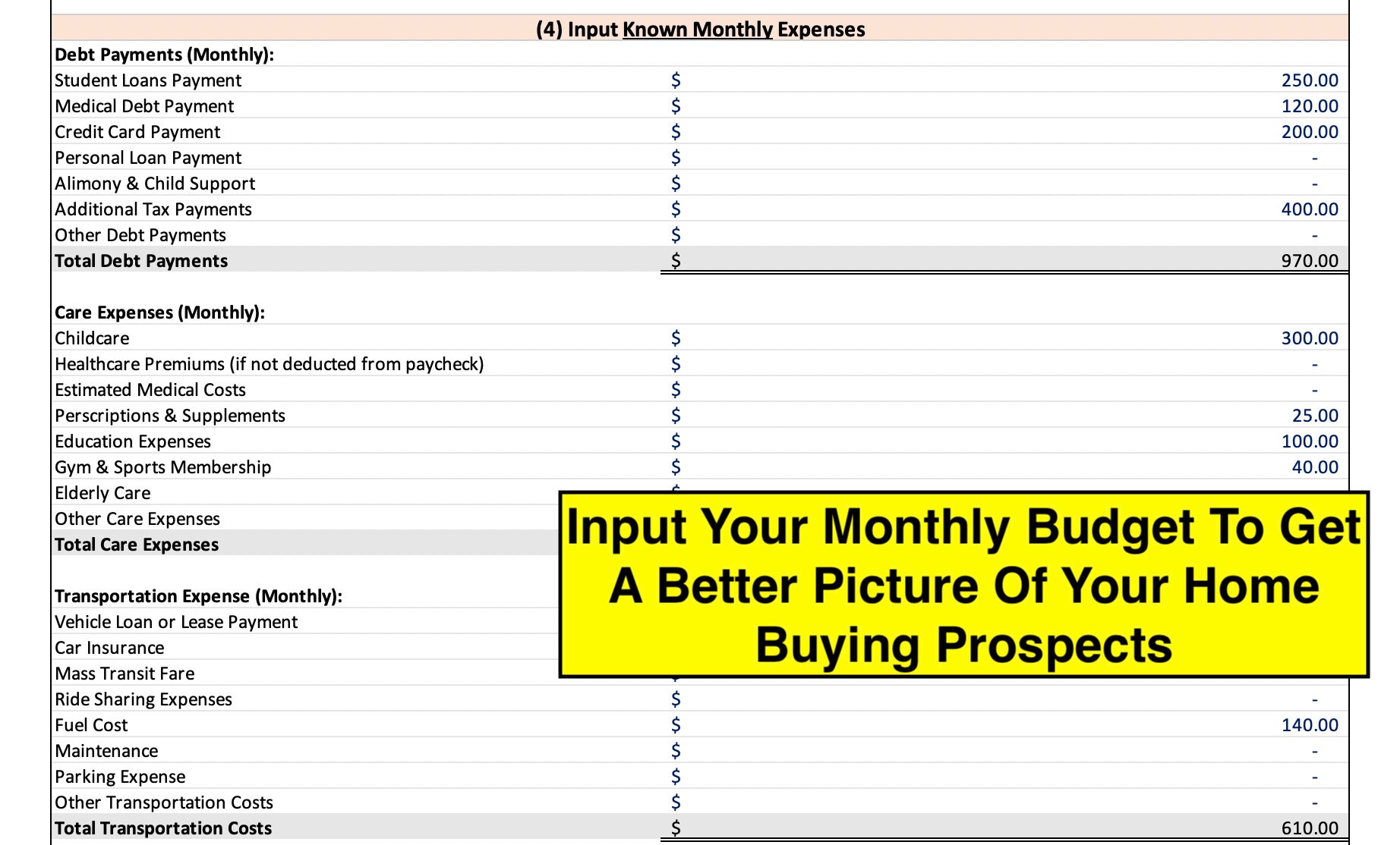 Home Buying Budget Template, How Much House Can I Afford? A Calculator ...