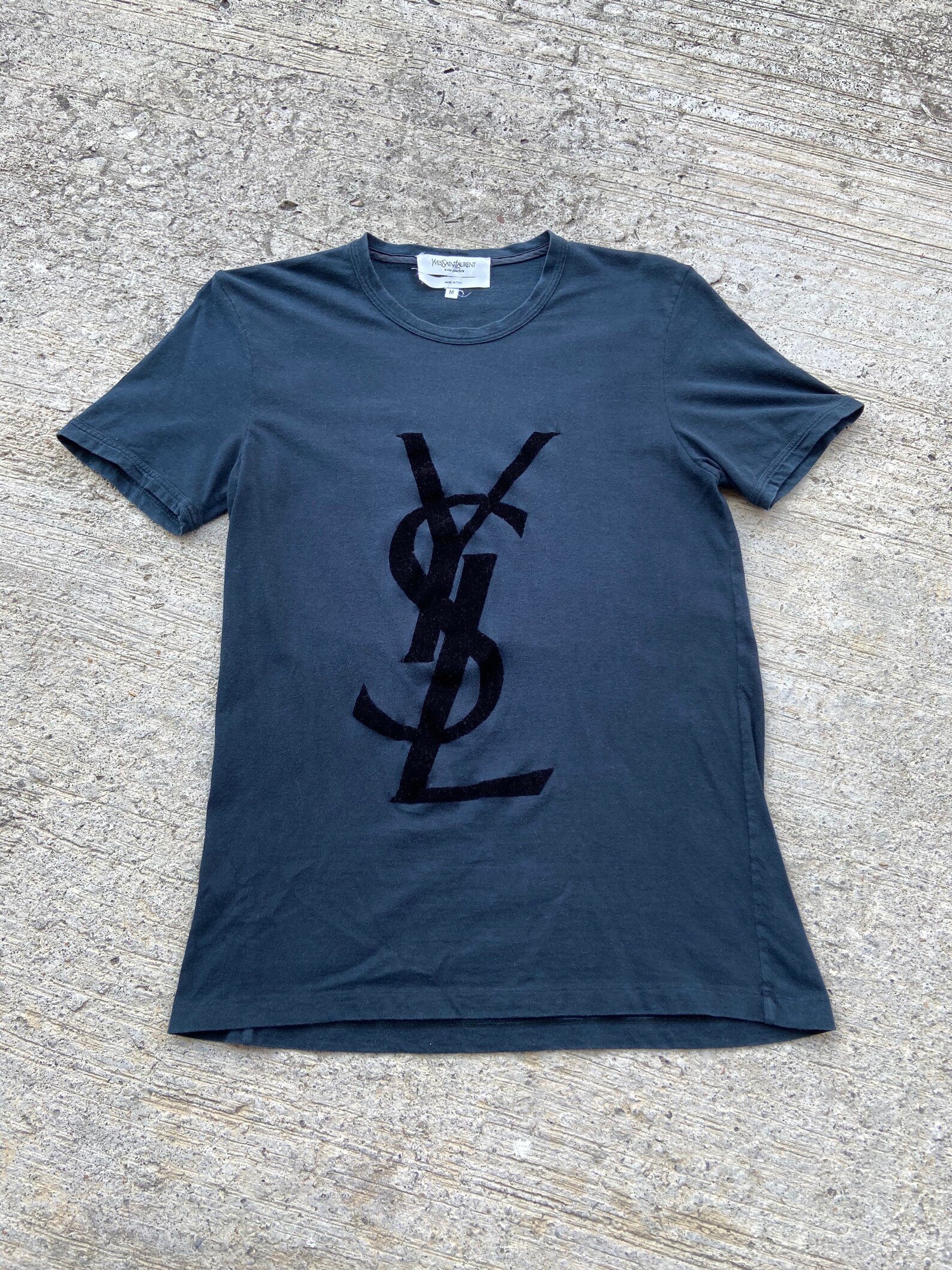 yves-saint-laurent-shirt-ysl-big-logo-t-shirt-size-medium-etsy