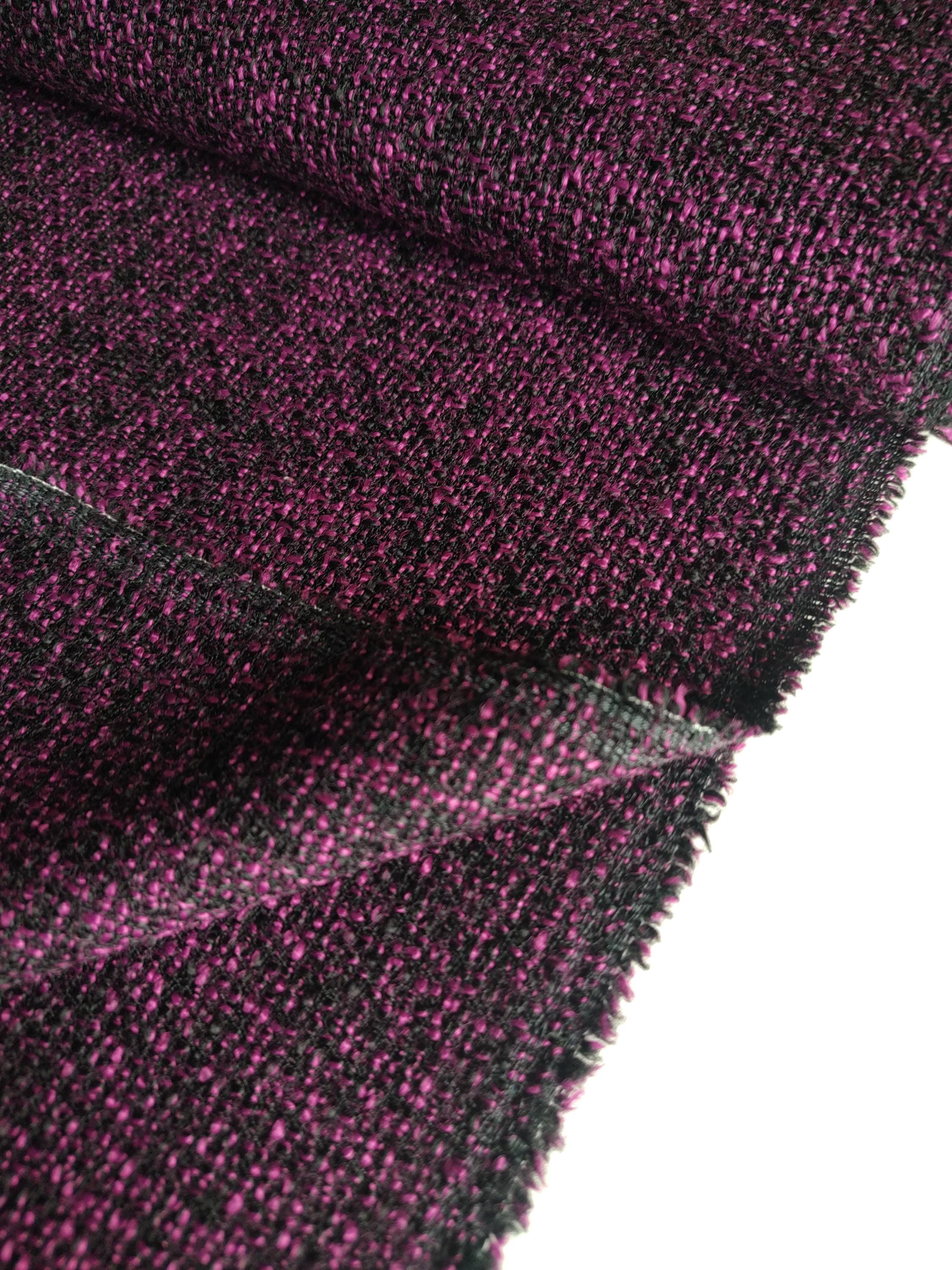 Classic Dark Pink Bouclé Fabric, Pink Tweed Fabric by the Yard - Etsy