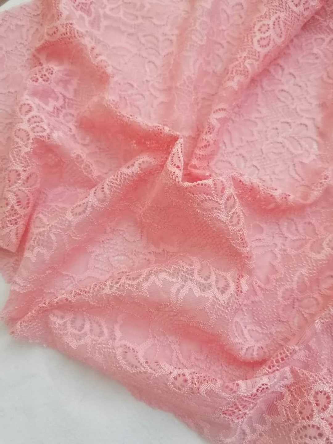 LAST PIECE 1.4x2.65m! Elastic Pink Lace, Stretch Lace for Lingerie - Etsy