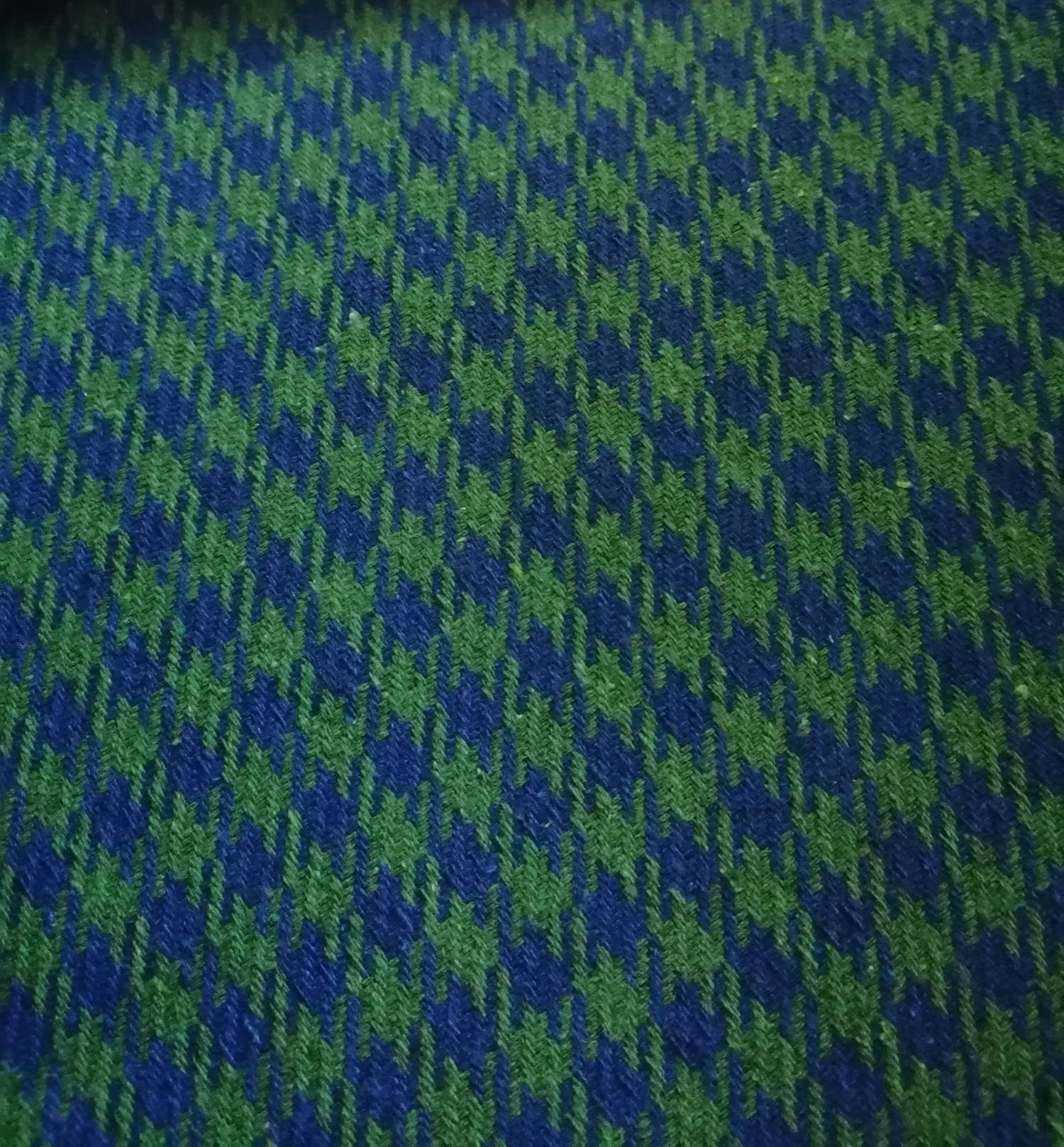 Green and Blue Houndstooth Fabric for Coats and Jackets, Pied De Poule ...