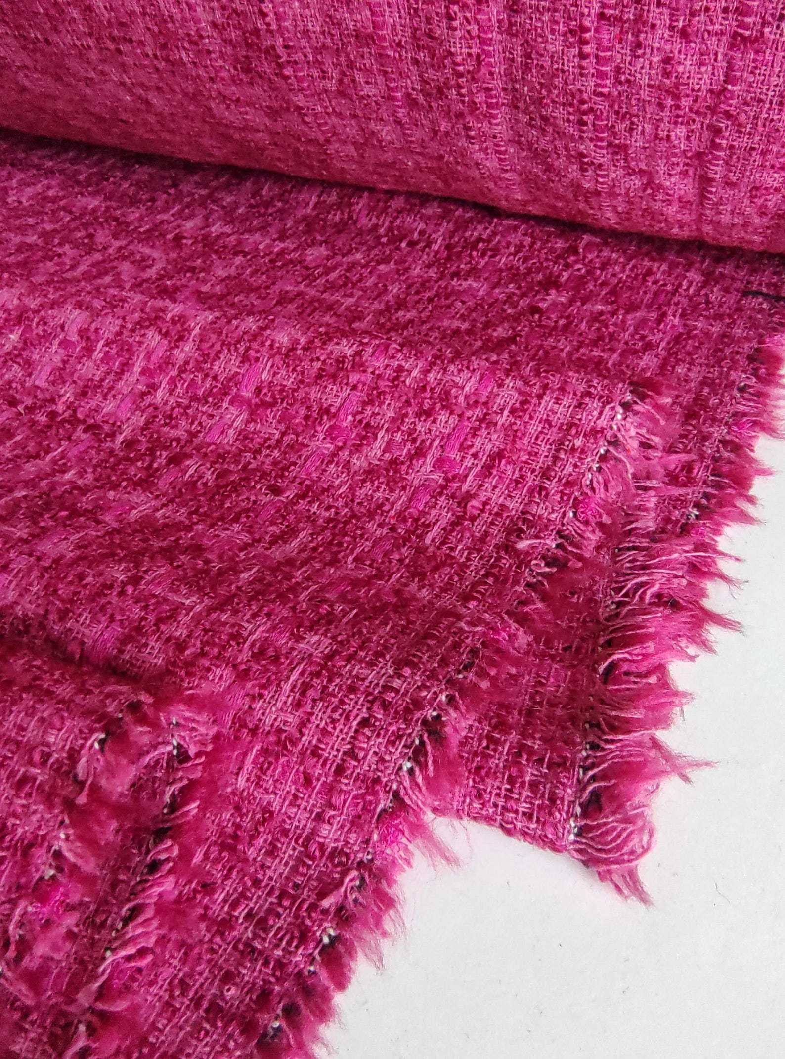 Pink Tweed Fabric, Pink Boucle Fabric, Classic Fabric for Jackets by ...
