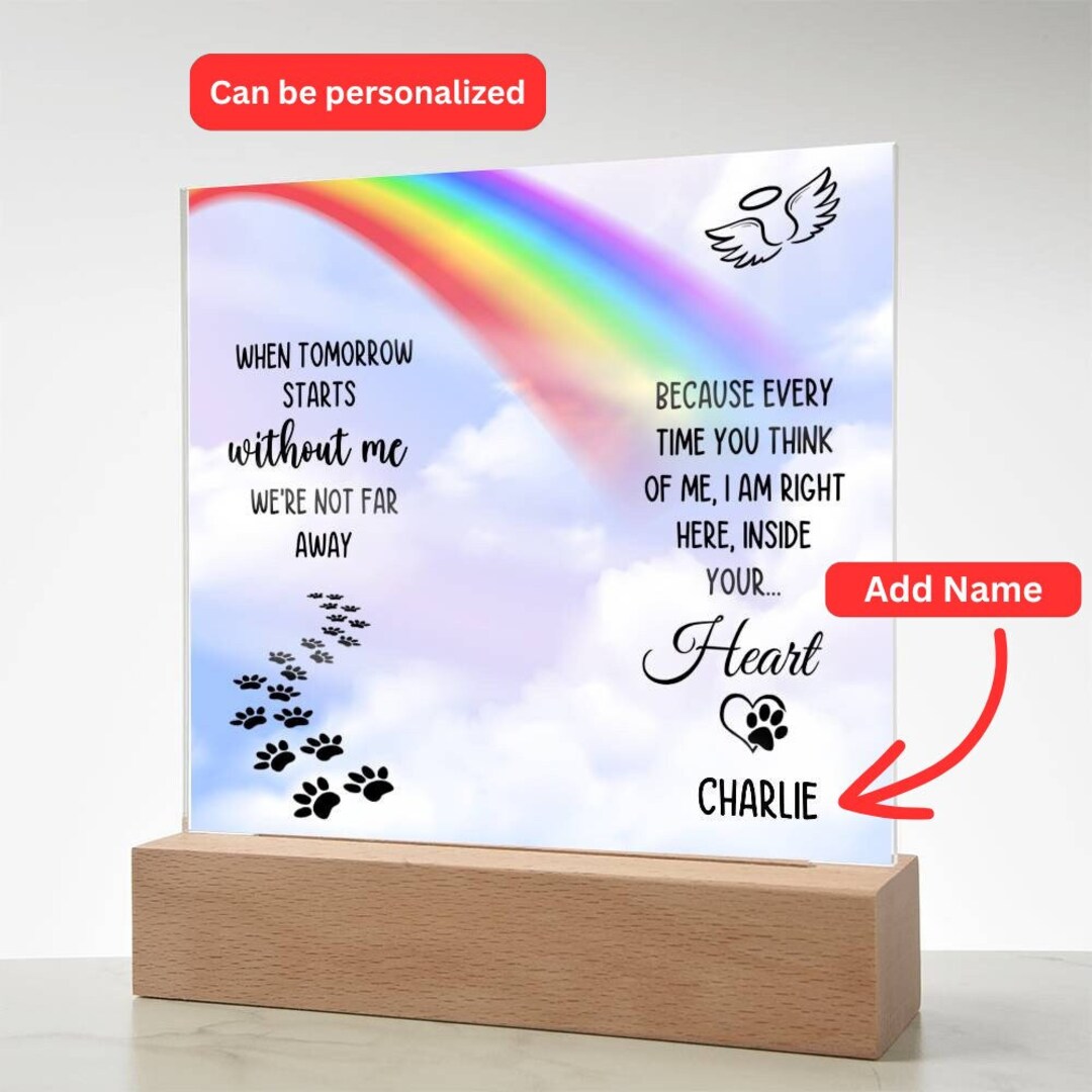 Dog Memorial Acrylic Square Plaque in Memory of Dog Pet Memorial - Etsy