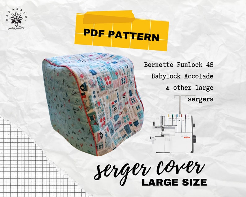 Serger Cover PDF Sewing Pattern LARGE Size Serger Cover Quilted Serger ...
