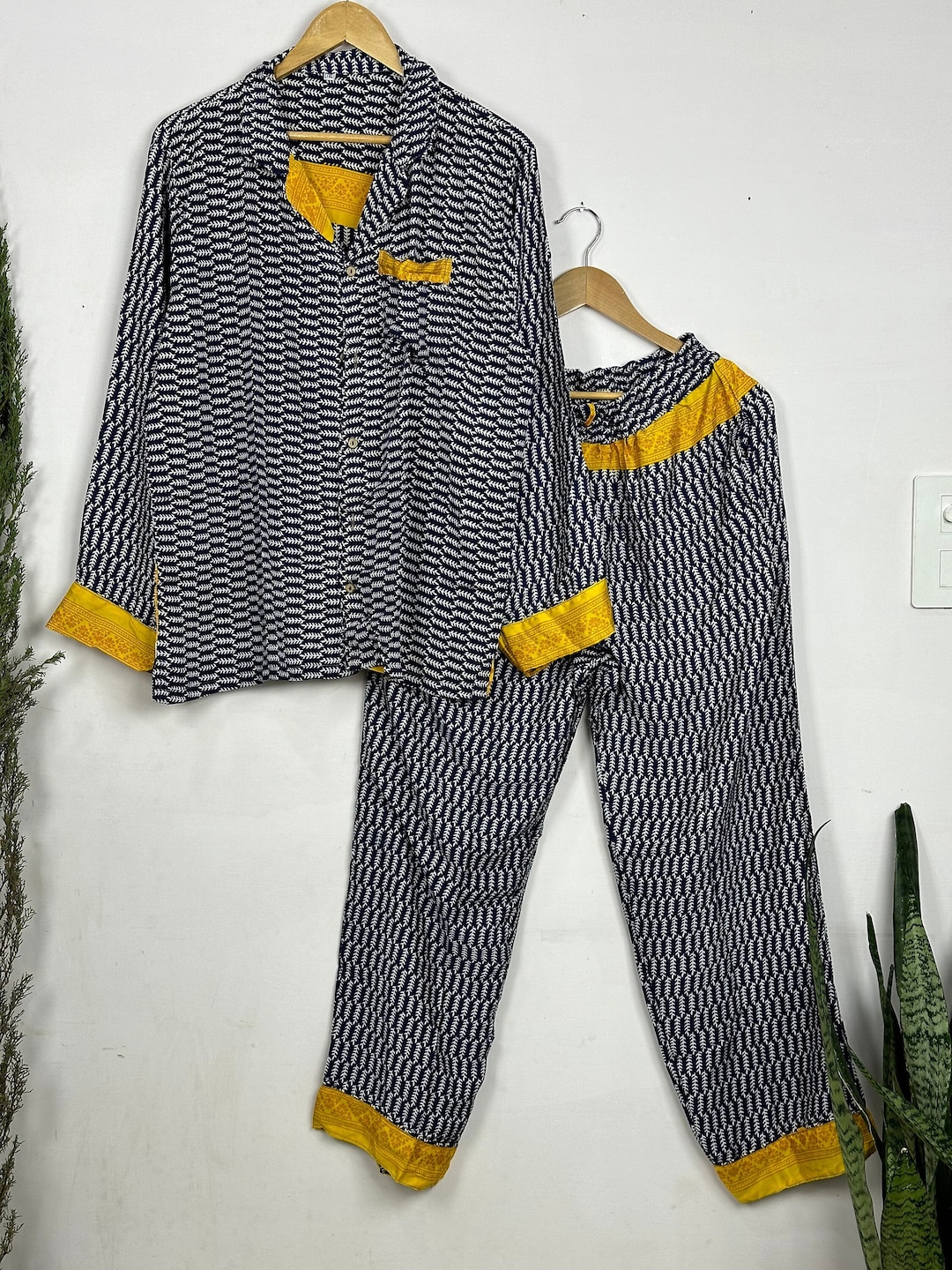 Recycle Silk Long Pajama Set Sustainable Women Girly Pajama Sleepwear ...