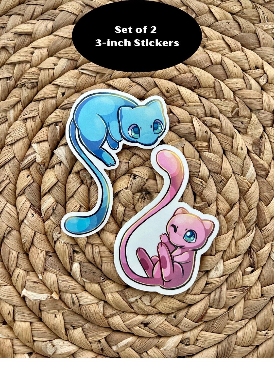 Mew and Shiny Mew Sticker Set of 2 Pokémon Sticker Pokémon - Etsy