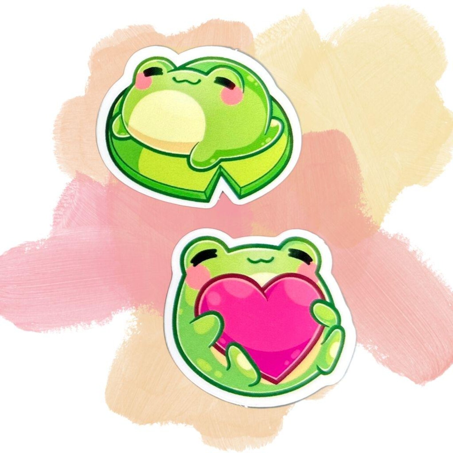 Chibi Frog Sticker Pack – Set of 5, 1.5" Vinyl Toad Decals, Waterproof ...